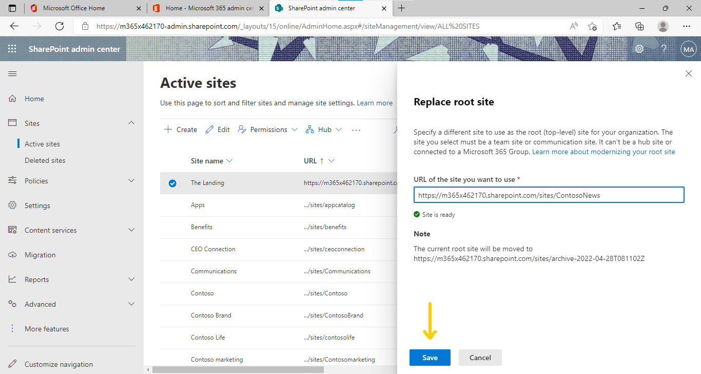 How to Change the Home Site in SharePoint Online
